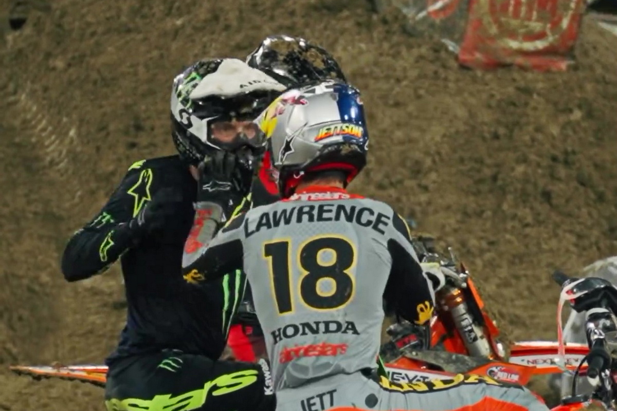 AMA Supercross в Сан-Диего: потасовка Джетта Лоуренса и Андерсена, штраф и извинения / МОТОГОНКИ.РУ